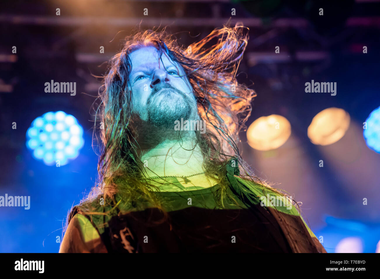 Norway, Bergen - April 13, 2019. The Norwegian black metal band Helheim ...