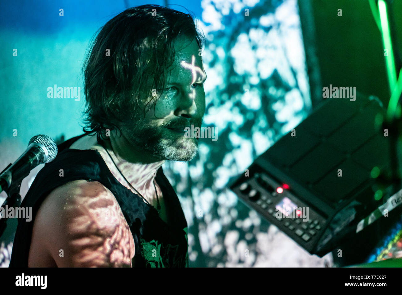 Norway, Bergen - April 13, 2019. The Norwegian black metal band Helheim ...
