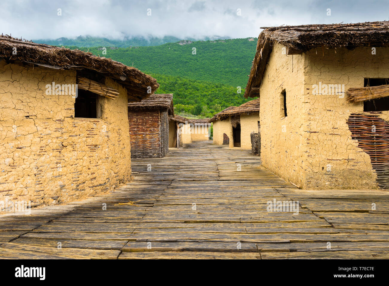Lacustrine Bay of Bones Archaeologic museum built on a platform of 10. ...