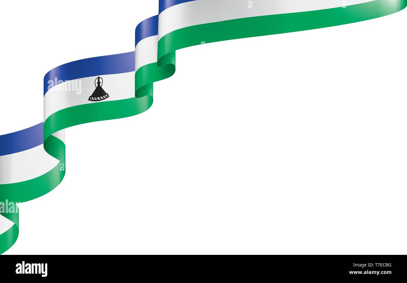 Lesotho flag, vector illustration on a white background Stock Vector ...