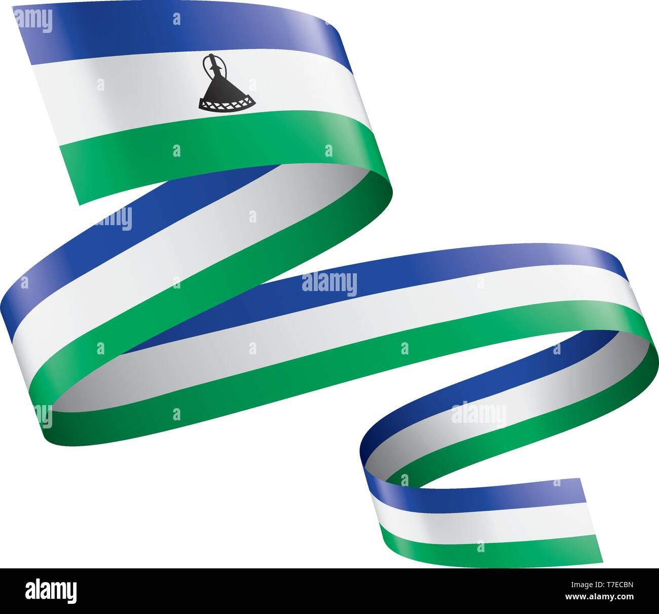 Lesotho flag, vector illustration on a white background Stock Vector ...
