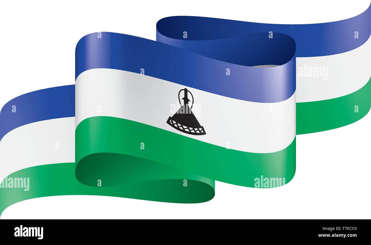 Lesotho flag, vector illustration on a white background Stock Vector ...