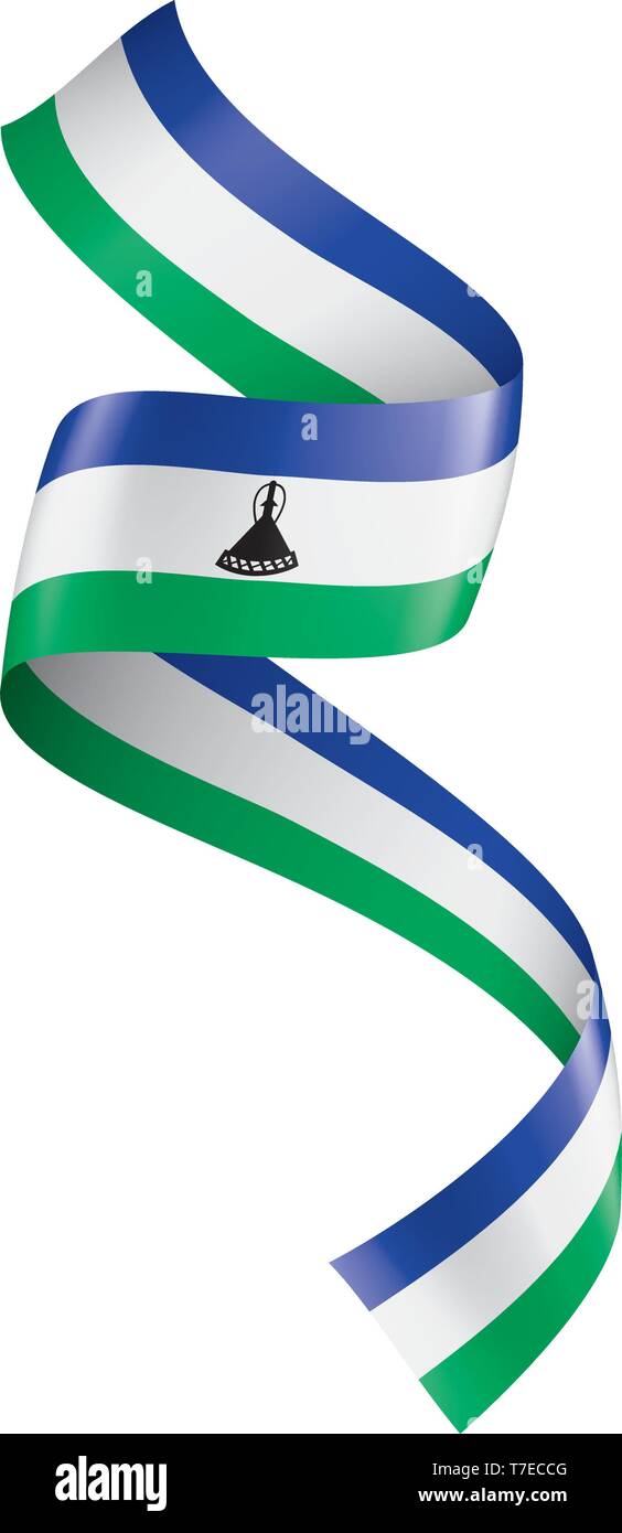 Lesotho flag, vector illustration on a white background Stock Vector ...