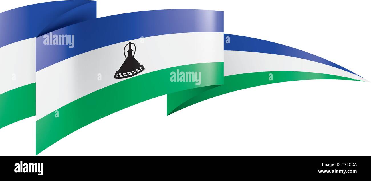 Lesotho flag, vector illustration on a white background Stock Vector ...
