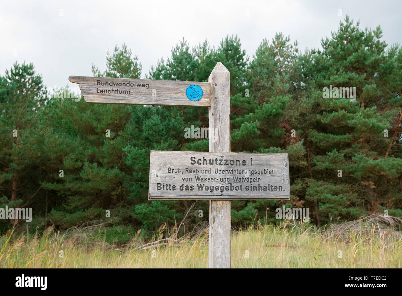 sign post, national park, Western Pomerania Lagoon Area National Park ...