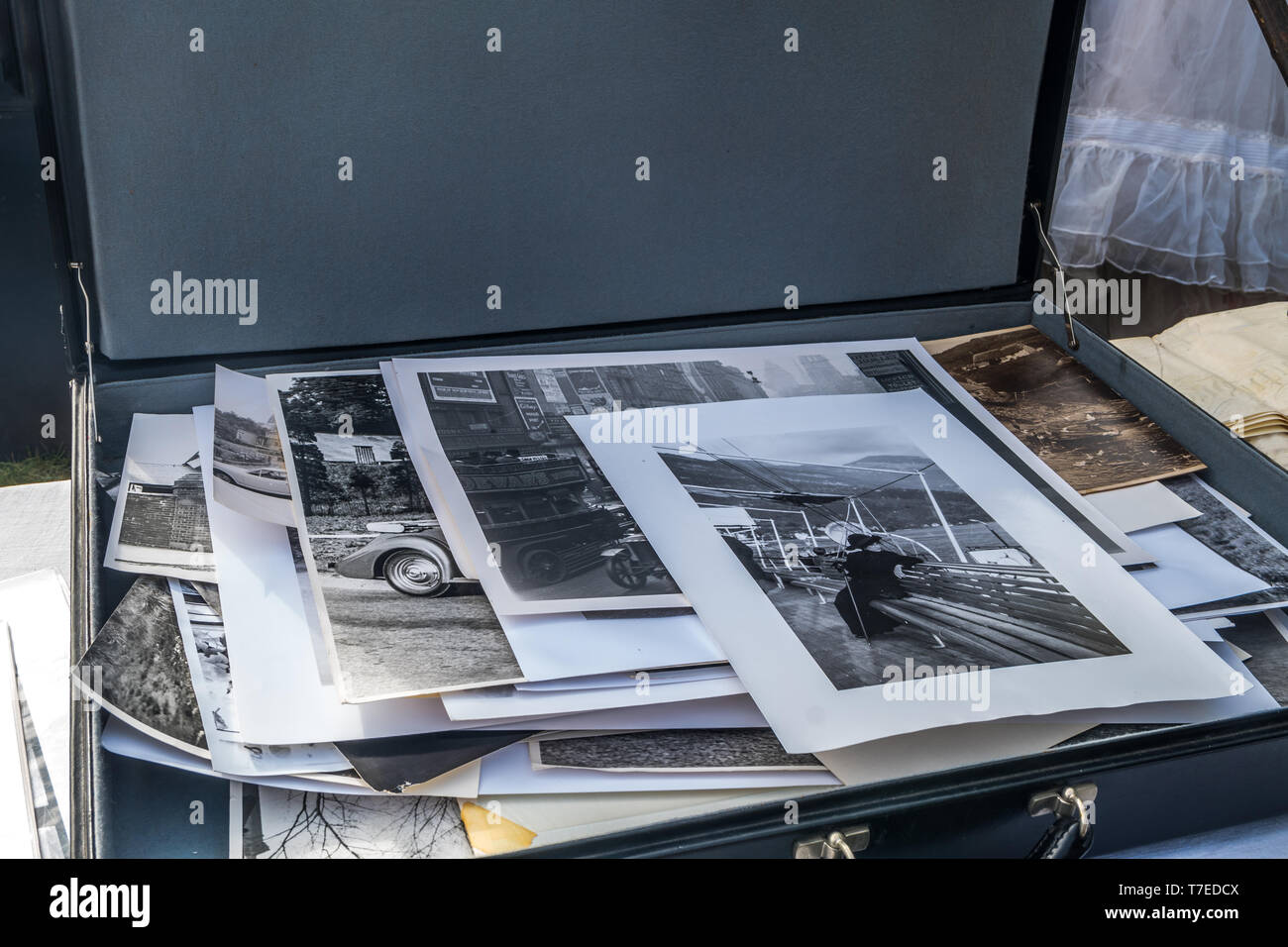Old photos tell the story in the past. Placed in a suitcase Suitable ...