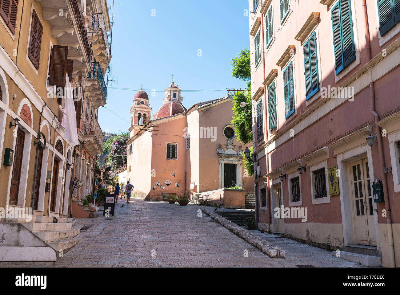 Virgin Mary, catholic church, old town, Kerkyra, Corfu Island, Ionian ...
