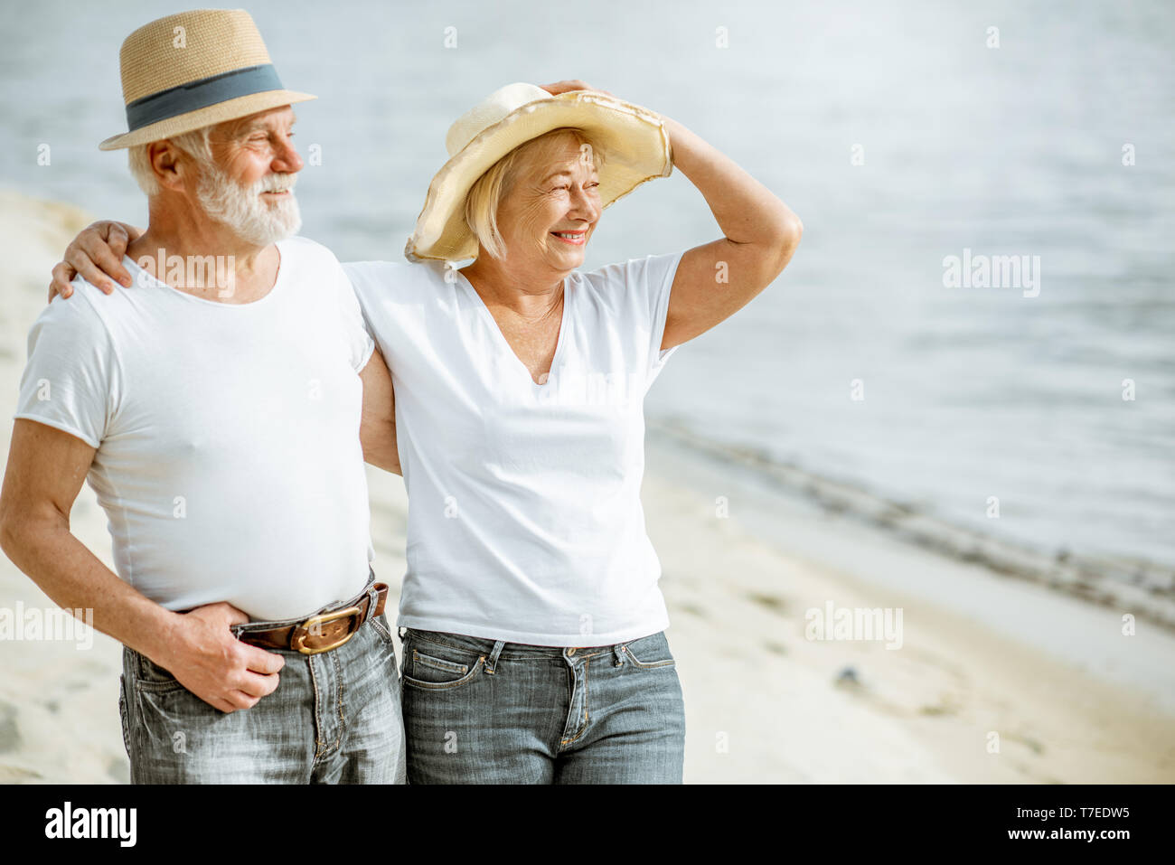 Senior man walking beach during hi-res stock photography and images - Alamy