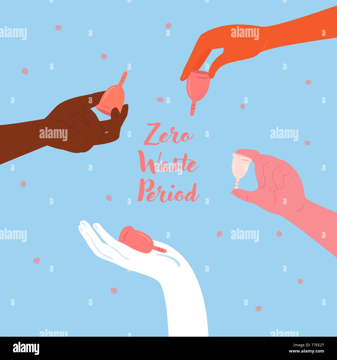 Diverse hands hold menstrual cups. Empowerment Stock Vector Image & Art ...