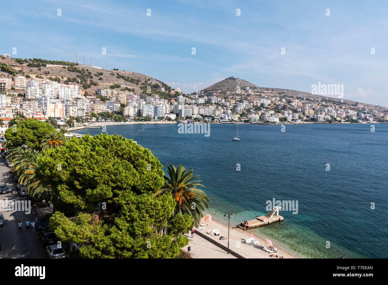 Promenade, Saranda, Albania Stock Photo - Alamy