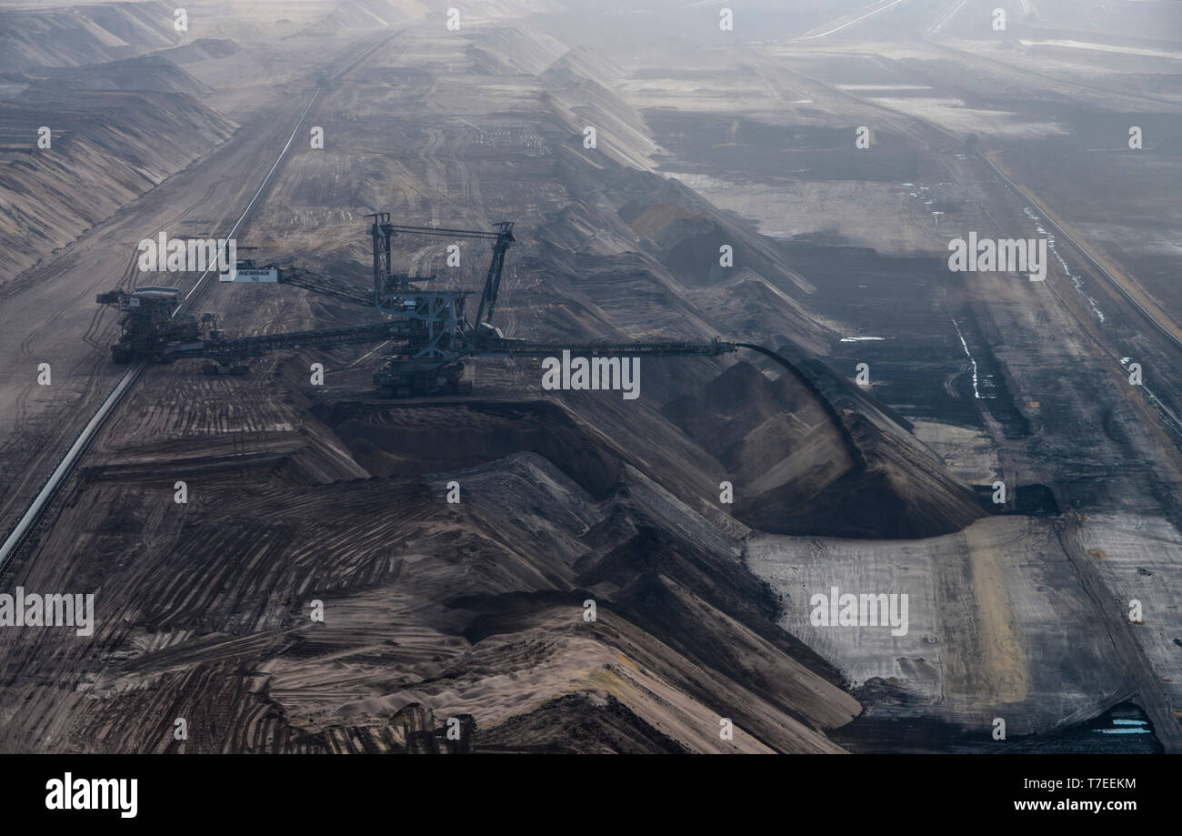 Braunkohletagebau, Garzweiler I, Rheinisches Braunkohlerevier, Rhein ...