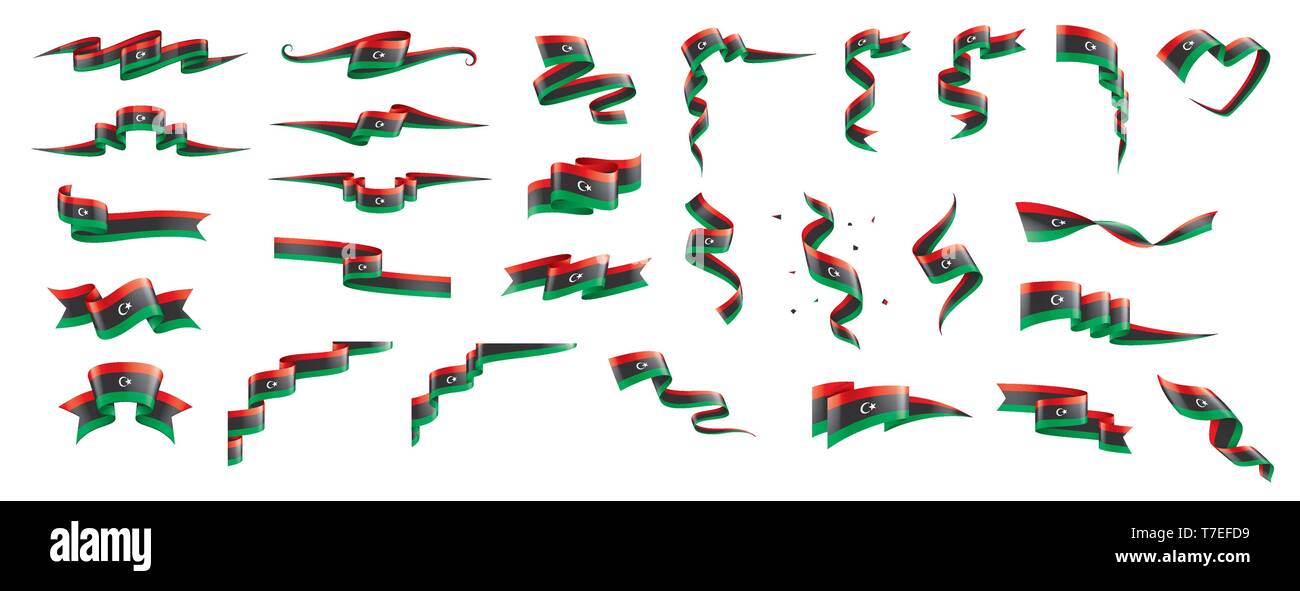 Libya flag, vector illustration on a white background Stock Vector ...