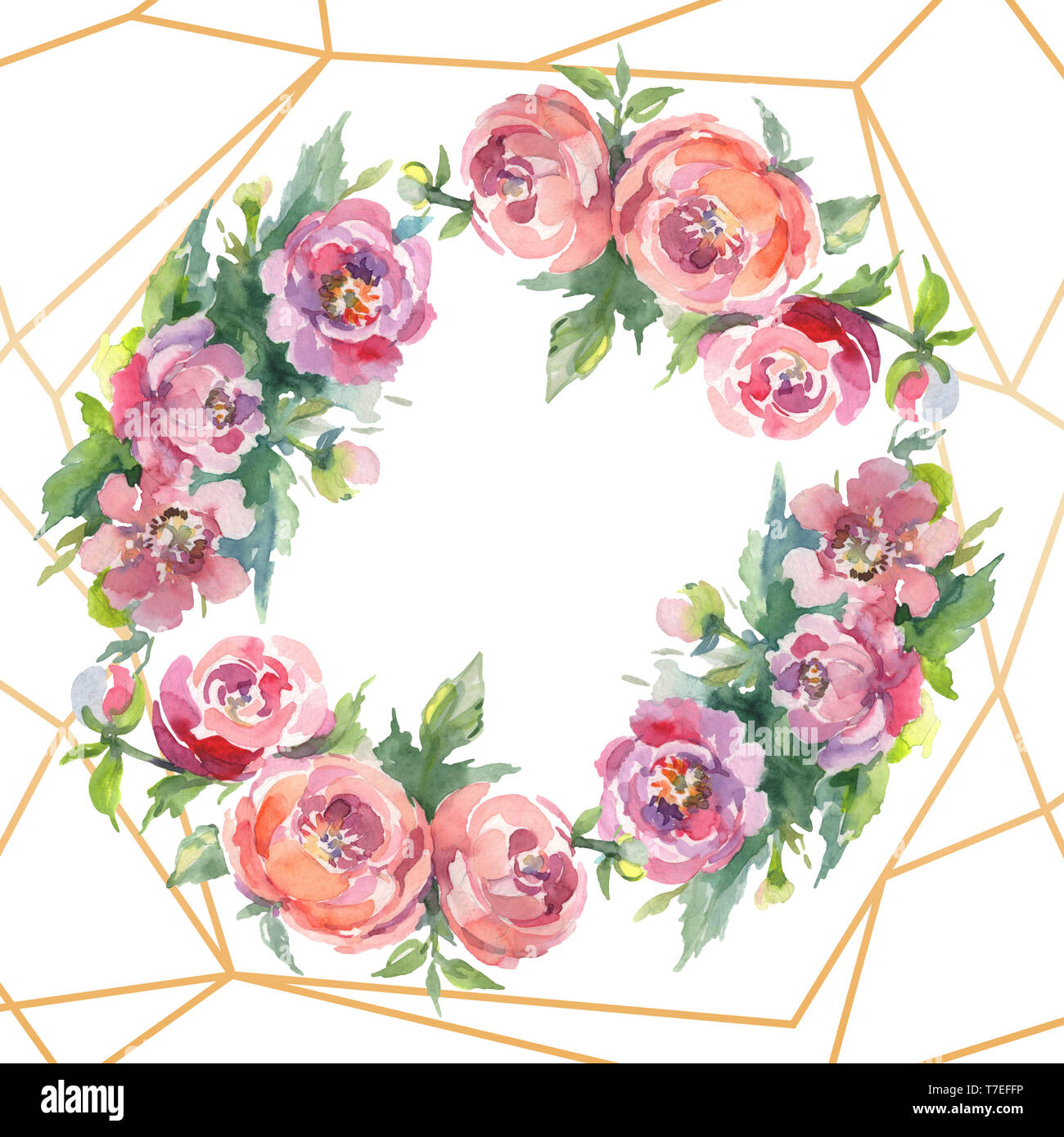 Peony bouquet floral botanical flowers. Wild spring leaf wildflower ...