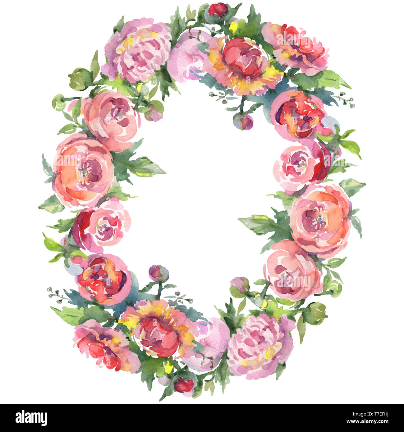 Peony bouquet floral botanical flowers. Wild spring leaf wildflower ...