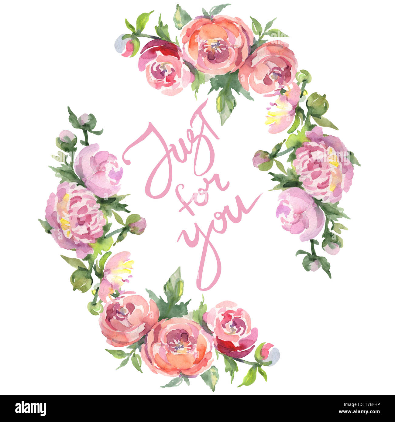 Peony bouquet floral botanical flowers. Wild spring leaf wildflower ...