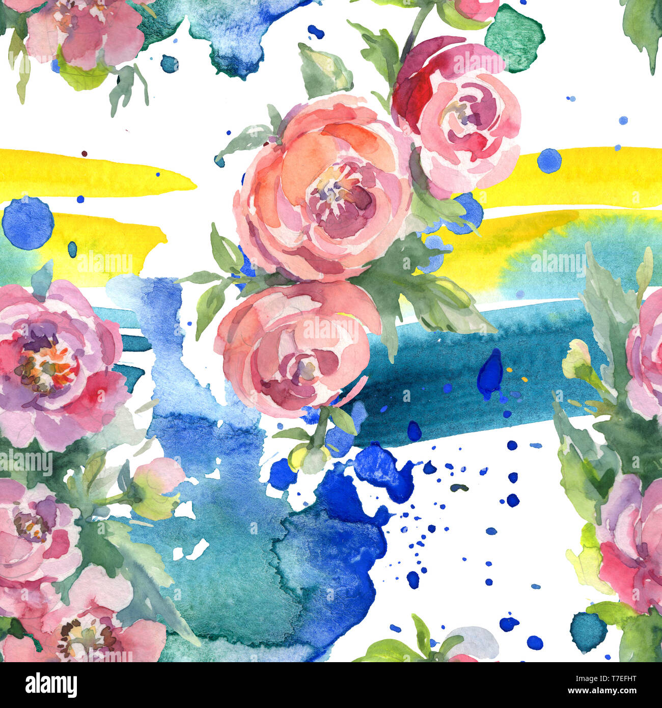 Peony bouquet floral botanical flowers. Wild spring leaf wildflower ...