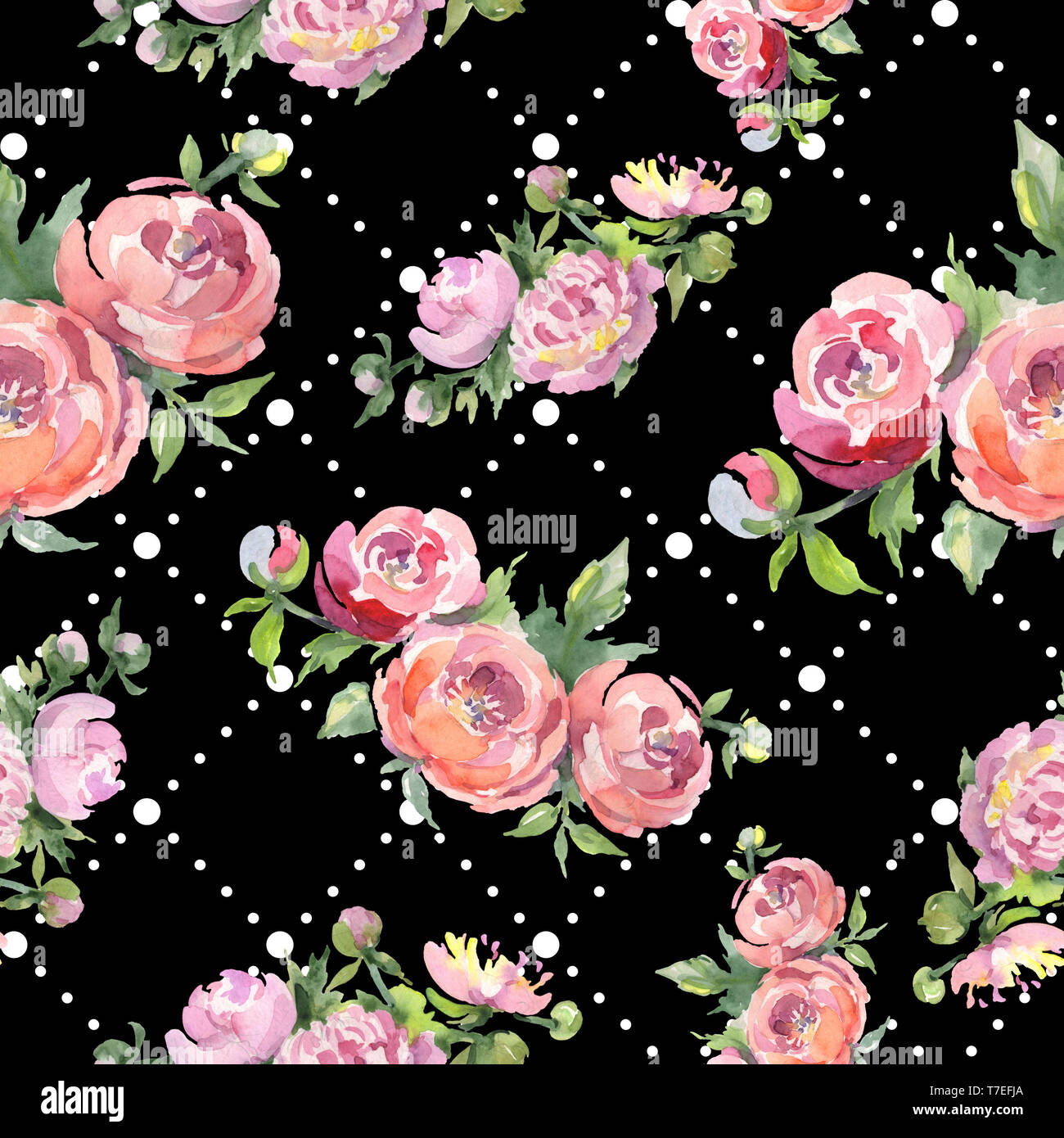 Peony bouquet floral botanical flowers. Wild spring leaf wildflower ...