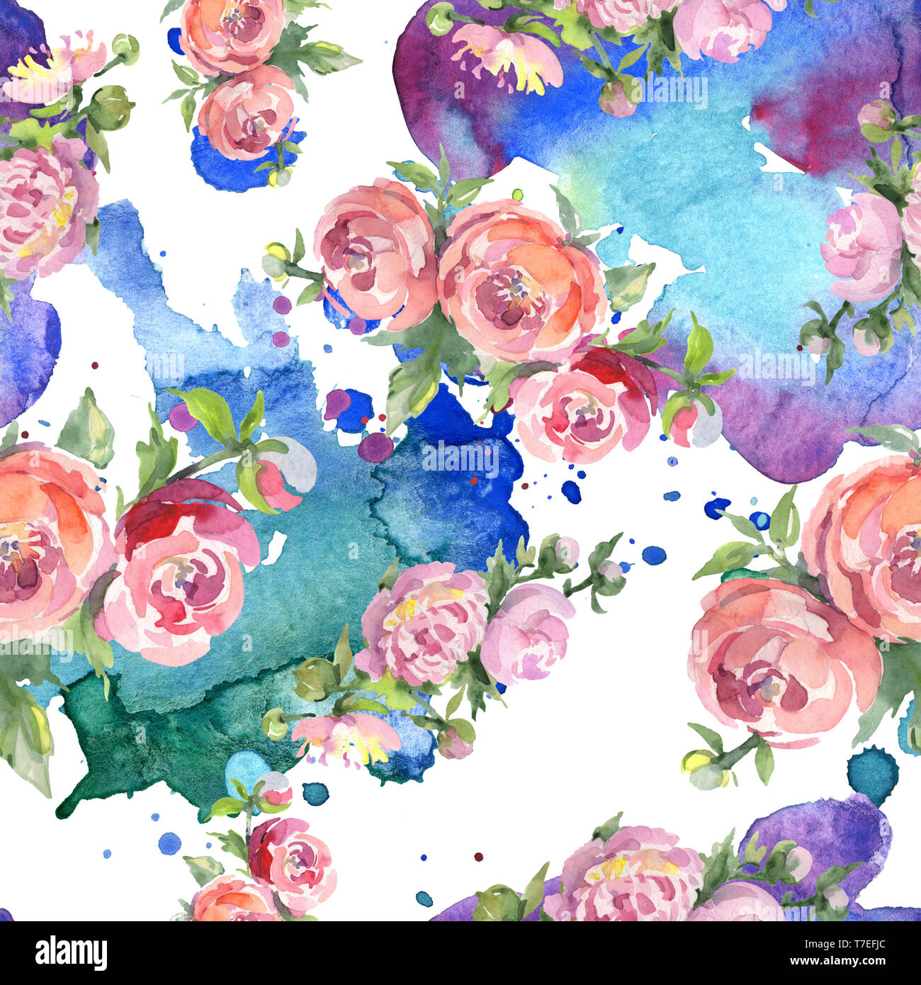 Peony bouquet floral botanical flowers. Wild spring leaf wildflower ...