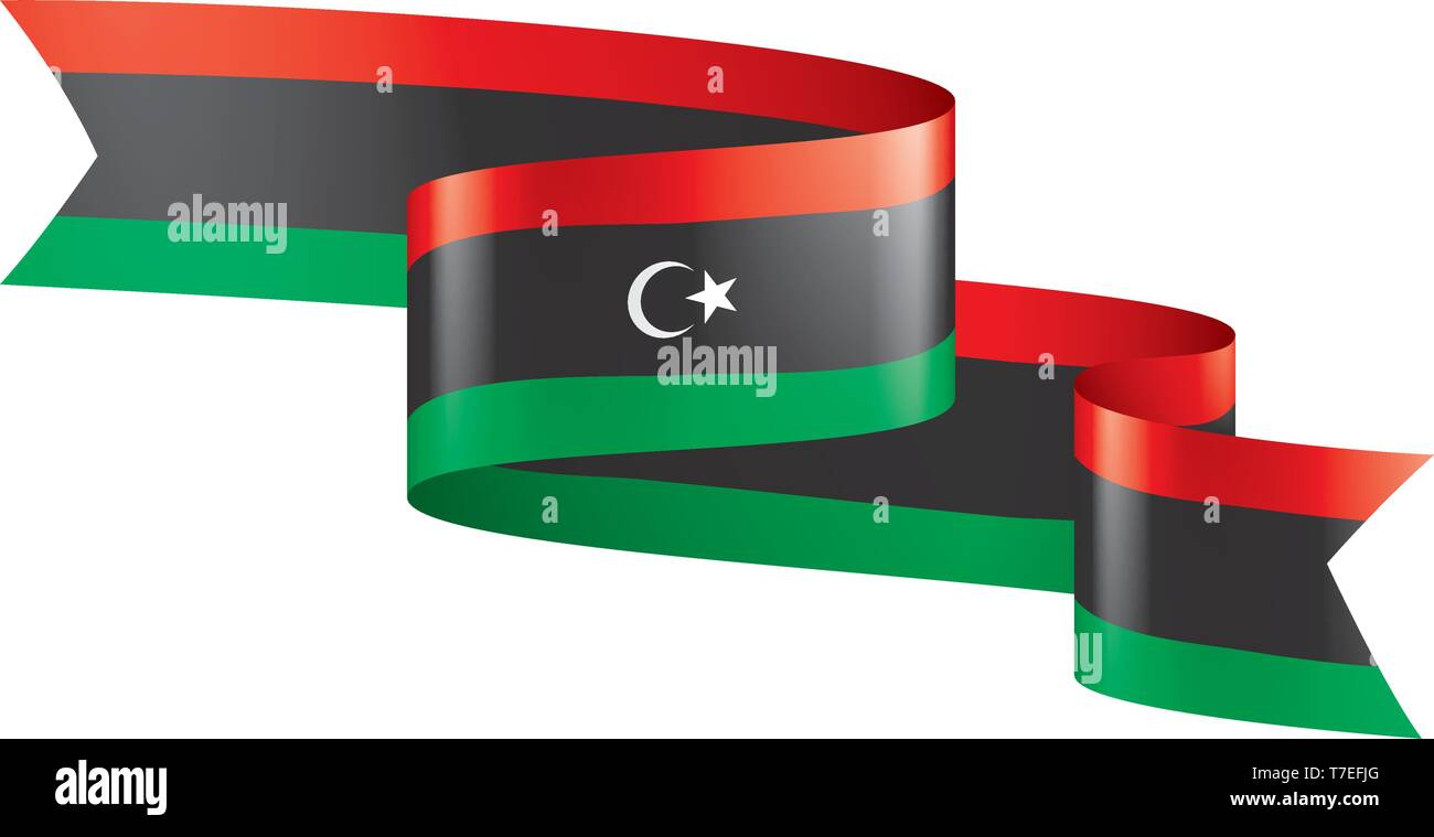Libya flag, vector illustration on a white background Stock Vector ...