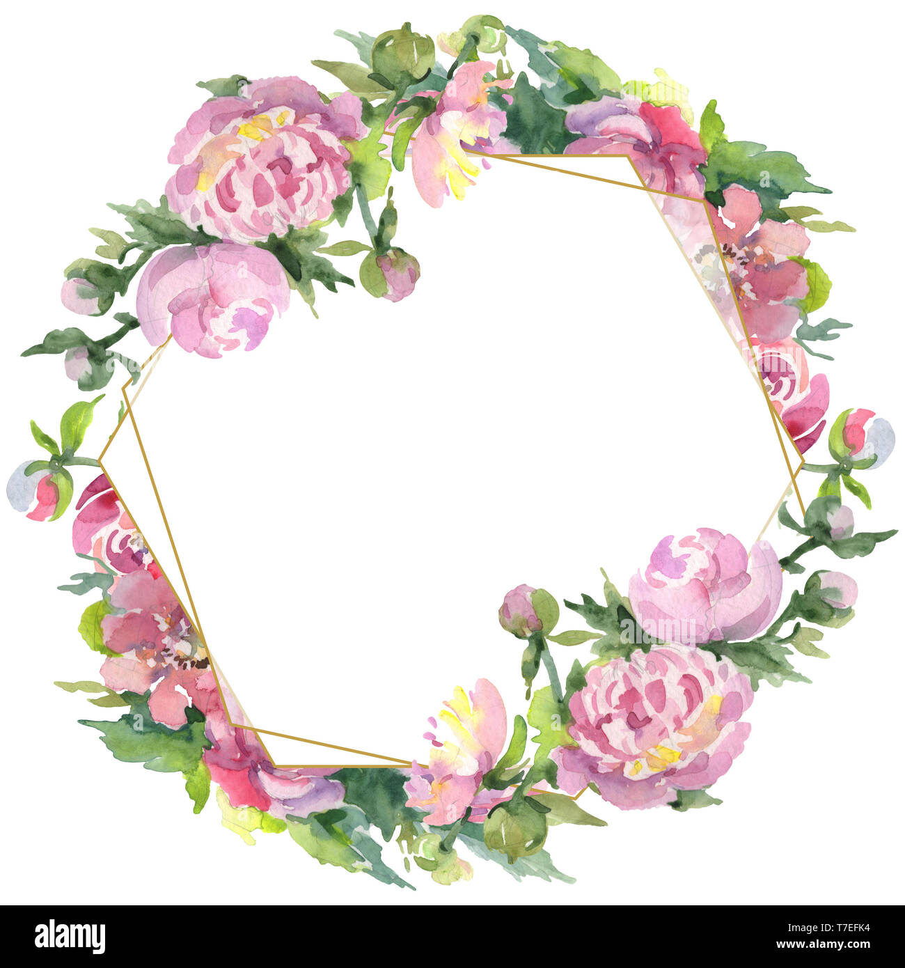 Peony bouquet floral botanical flowers. Wild spring leaf wildflower ...