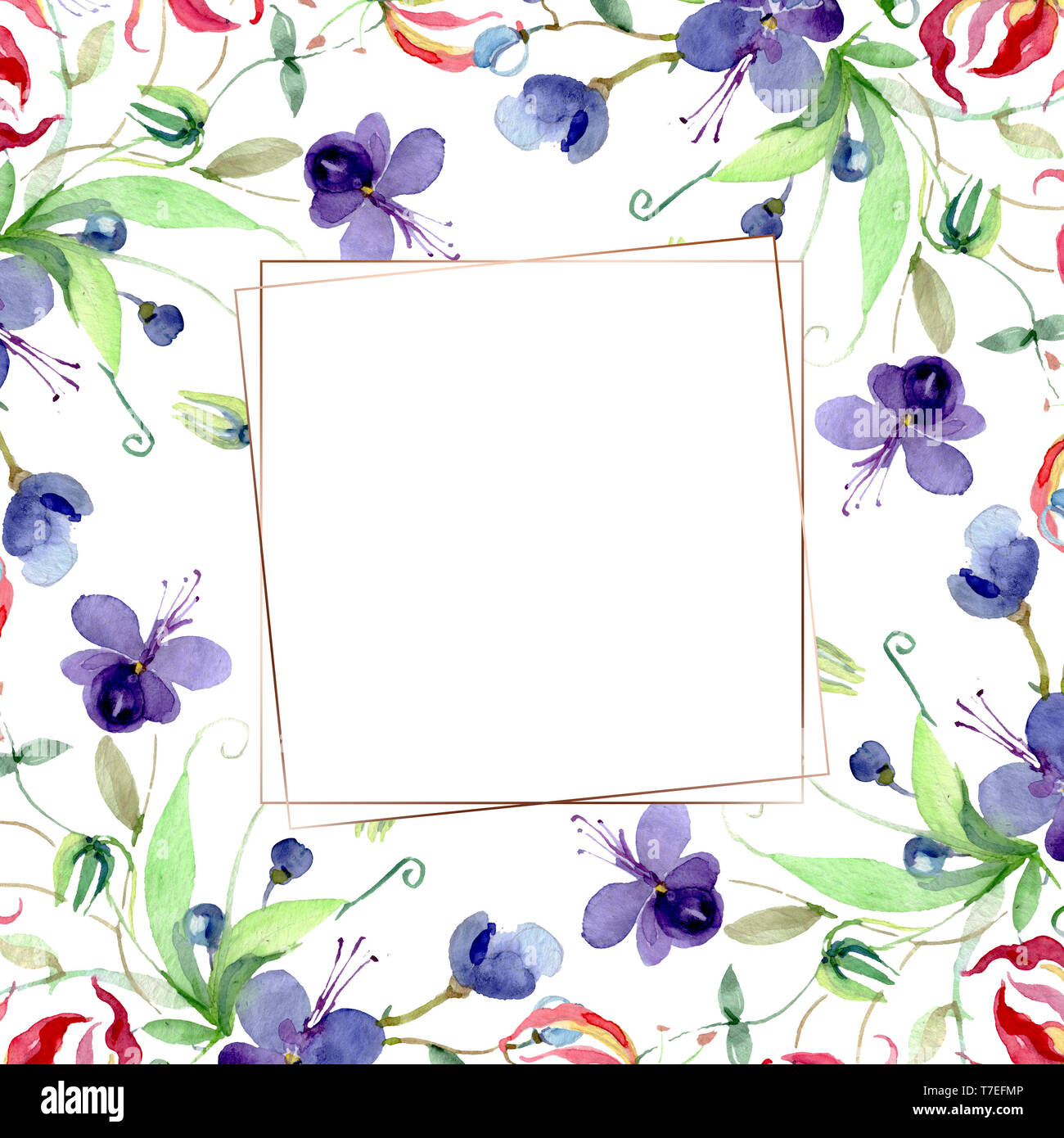 Bouquet floral botanical flowers. Wild spring leaf wildflower isolated ...