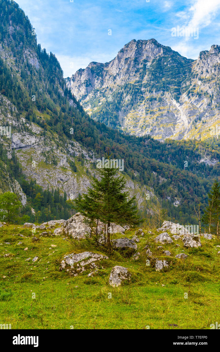 Boulder stones in Koenigssee, Konigsee, Berchtesgaden National Park ...