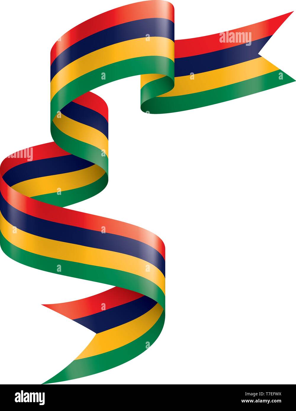 Mauritius flag, vector illustration on a white background Stock Vector ...