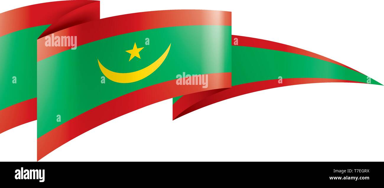Mauritania flag, vector illustration on a white background Stock Vector ...