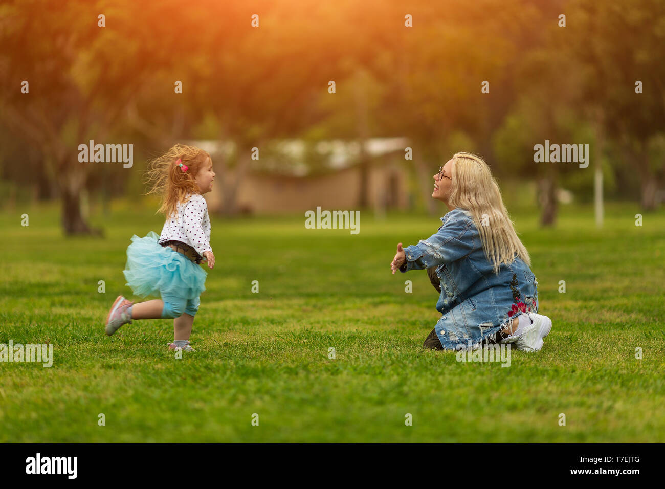 Mother daughter joyful in summer hi-res stock photography and images ...