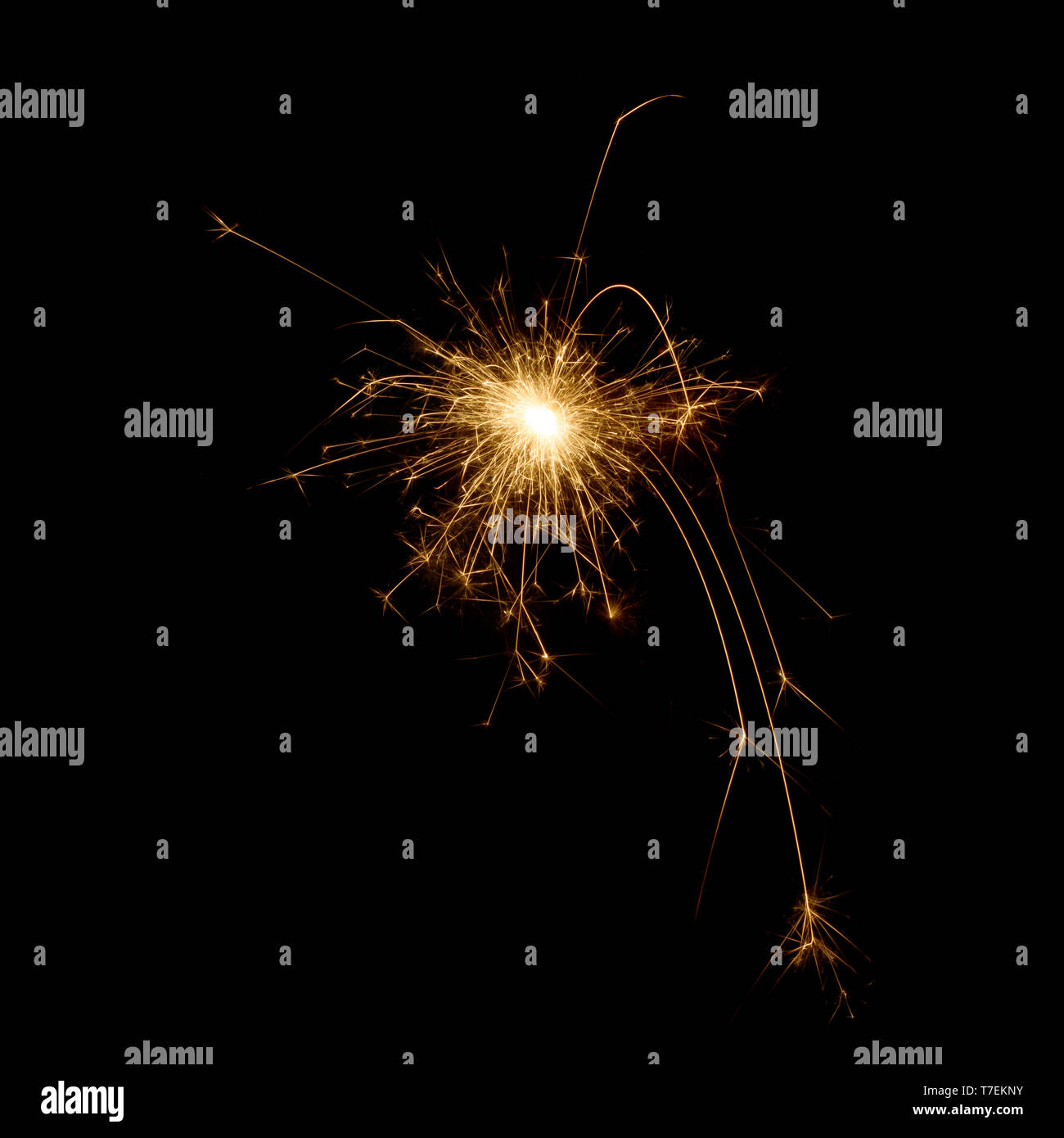 Burning sparkler star isolated on black. Spark design element Stock ...