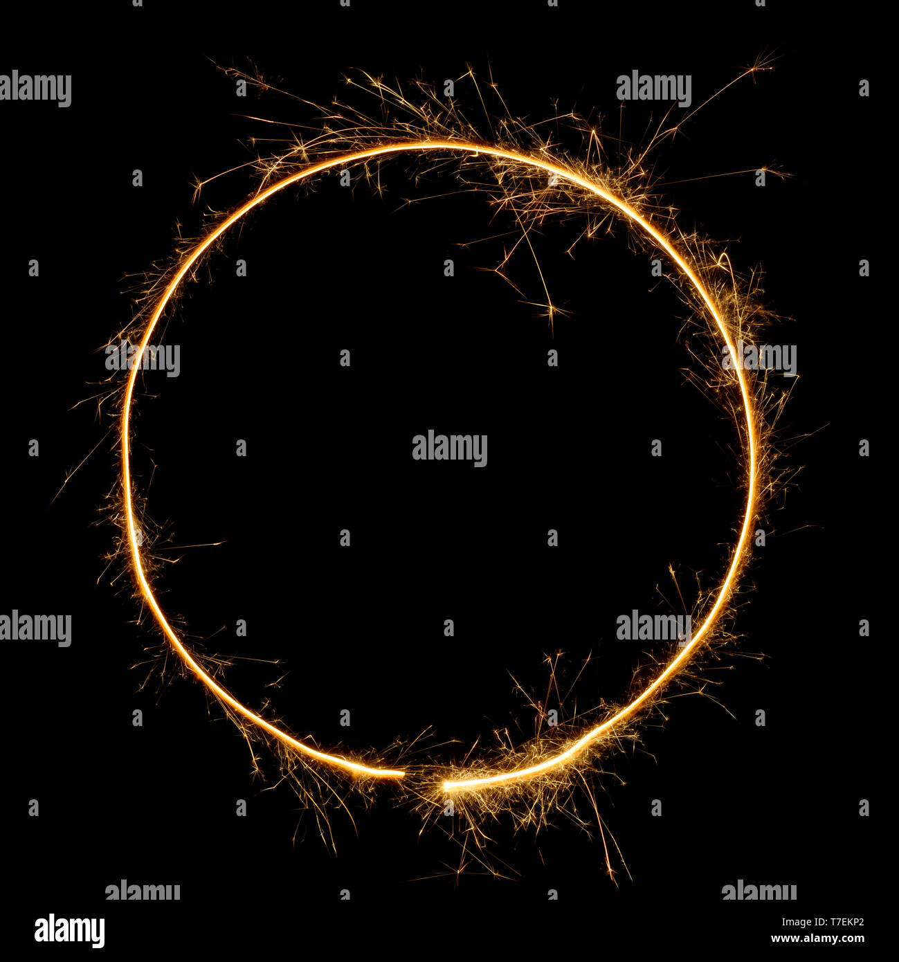 Sparkler circle shape frame. Burning bengal fire round letter o number ...