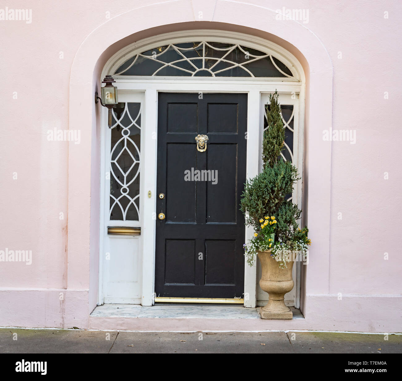 door and front view of ancient house in Charleston city Stock Photo - Alamy