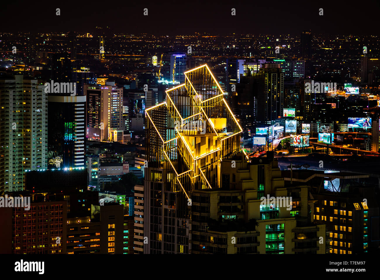 Bangkok Thailand City at Night Stock Photo - Alamy
