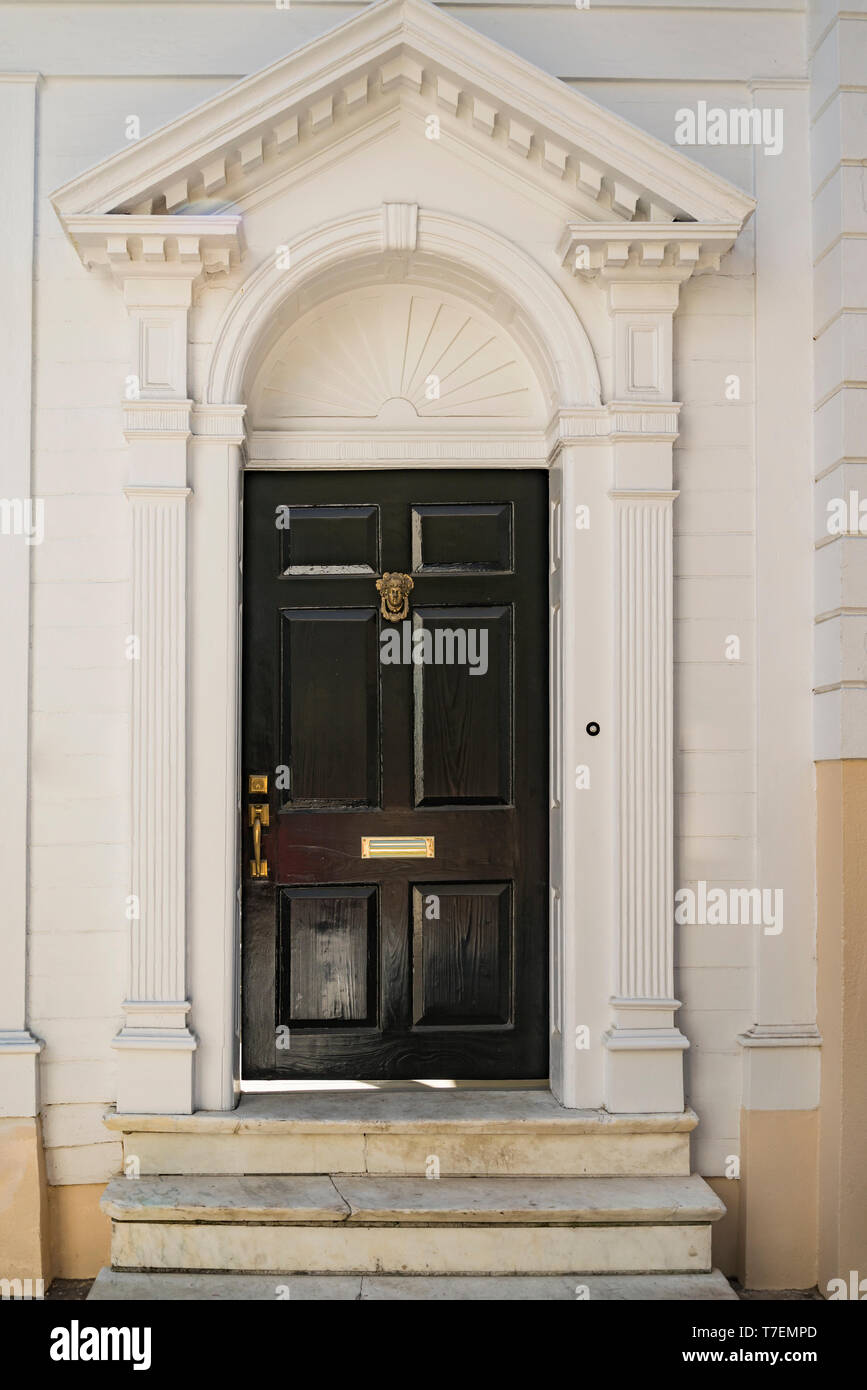 door and front view of ancient house in Charleston city Stock Photo - Alamy