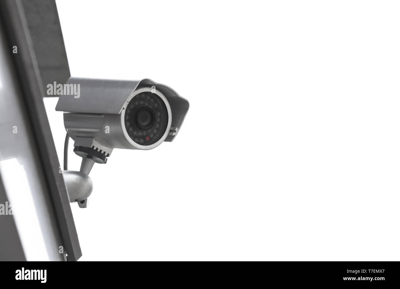 Modern CCTV camera installed on wall of building outdoors Stock Photo ...