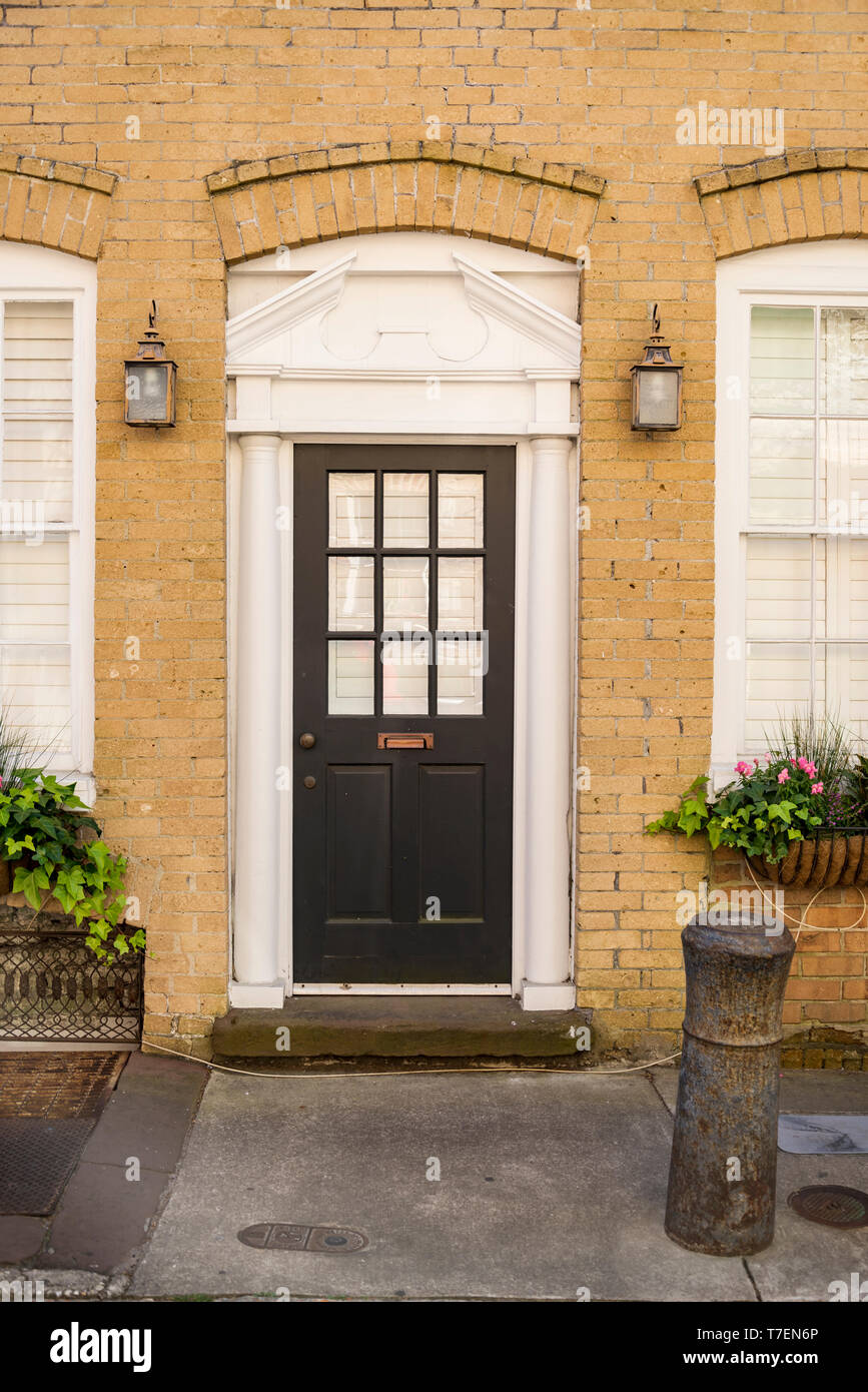 door and front view of ancient house in Charleston city Stock Photo - Alamy