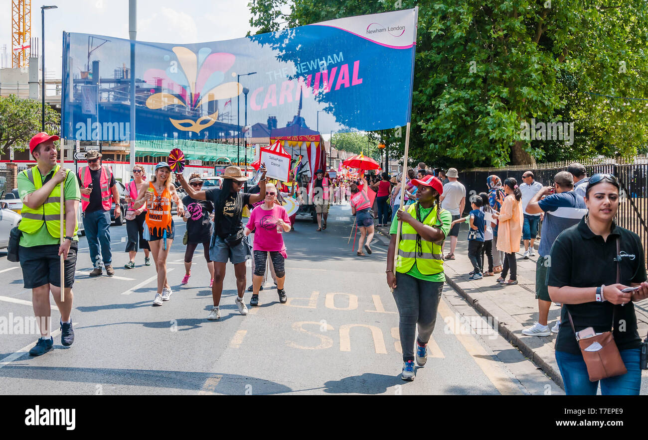 London. UK. 7 July 2018,The Newham Carnival “The Circus Cavalcade” to ...