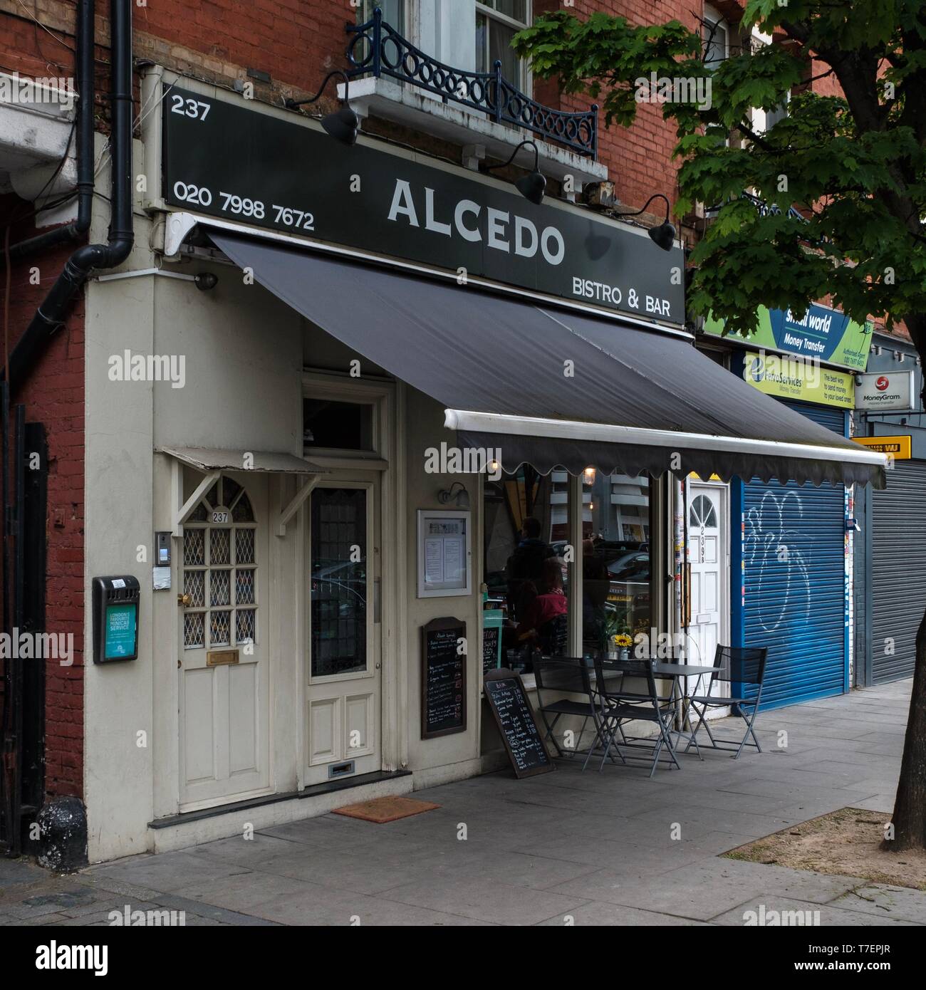 Alcedo bar, Holloway Road, London Stock Photo - Alamy