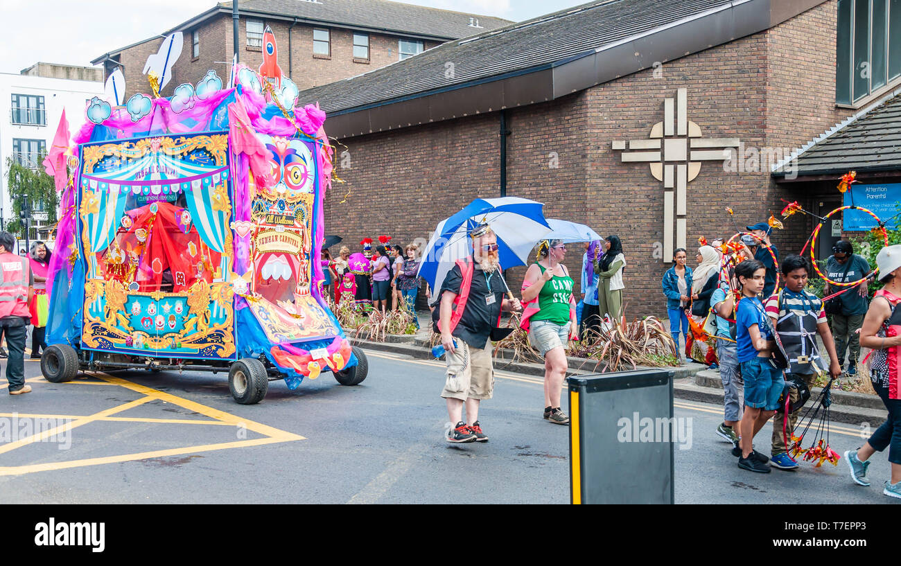 London. UK. 7 July 2018,The Newham Carnival “The Circus Cavalcade” to ...
