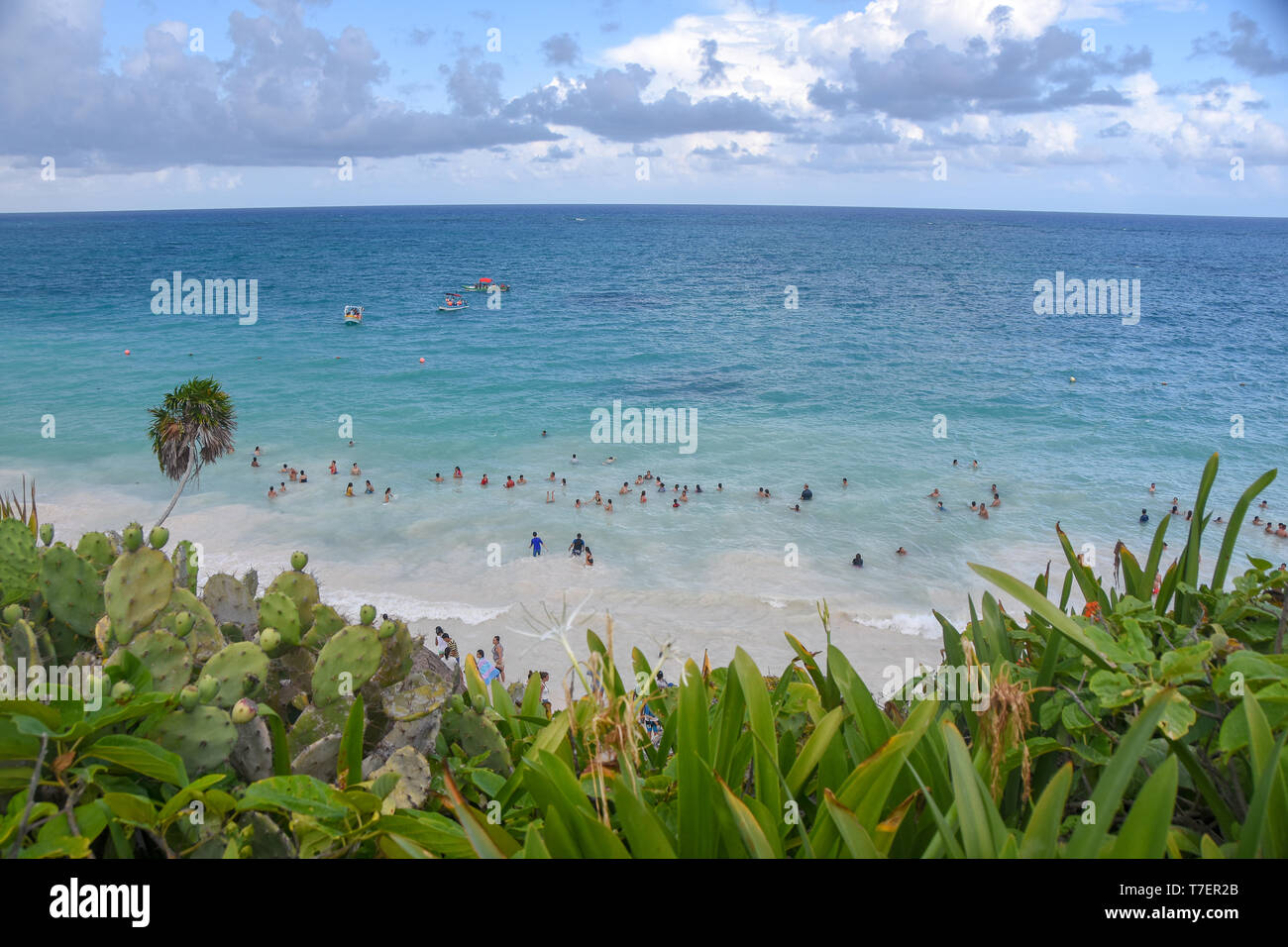 HIGH ANGLE VIEW OF PEOPLE ENJOYING ON BEACH Stock Photo - Alamy
