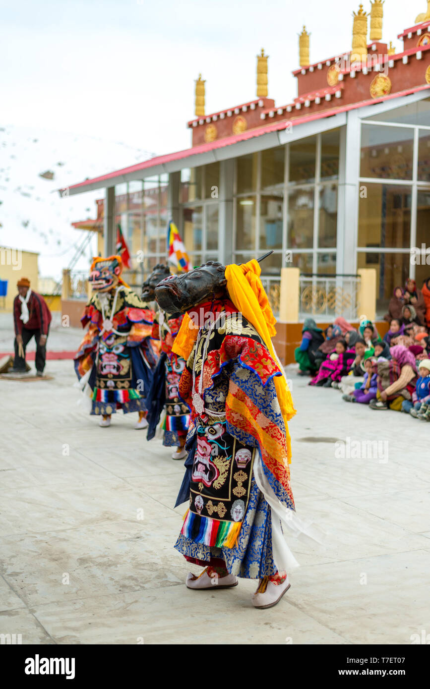 Spiti, Himachal Pradesh, India - March 24, 2019 : Traditional Lama Mask ...