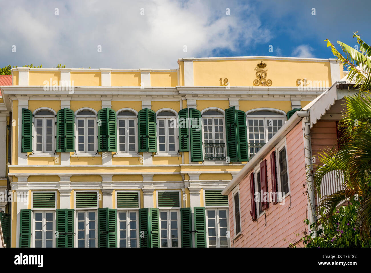 Historic buildings in downtown Christiansted, St. Croix, US Virgin ...