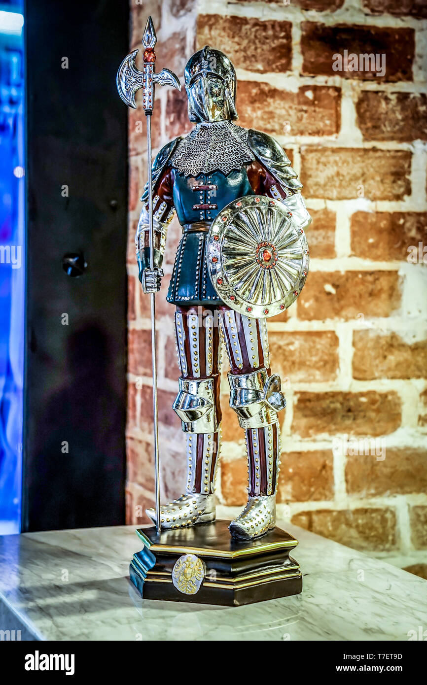 Ancient Silver Knight toy model Stock Photo - Alamy