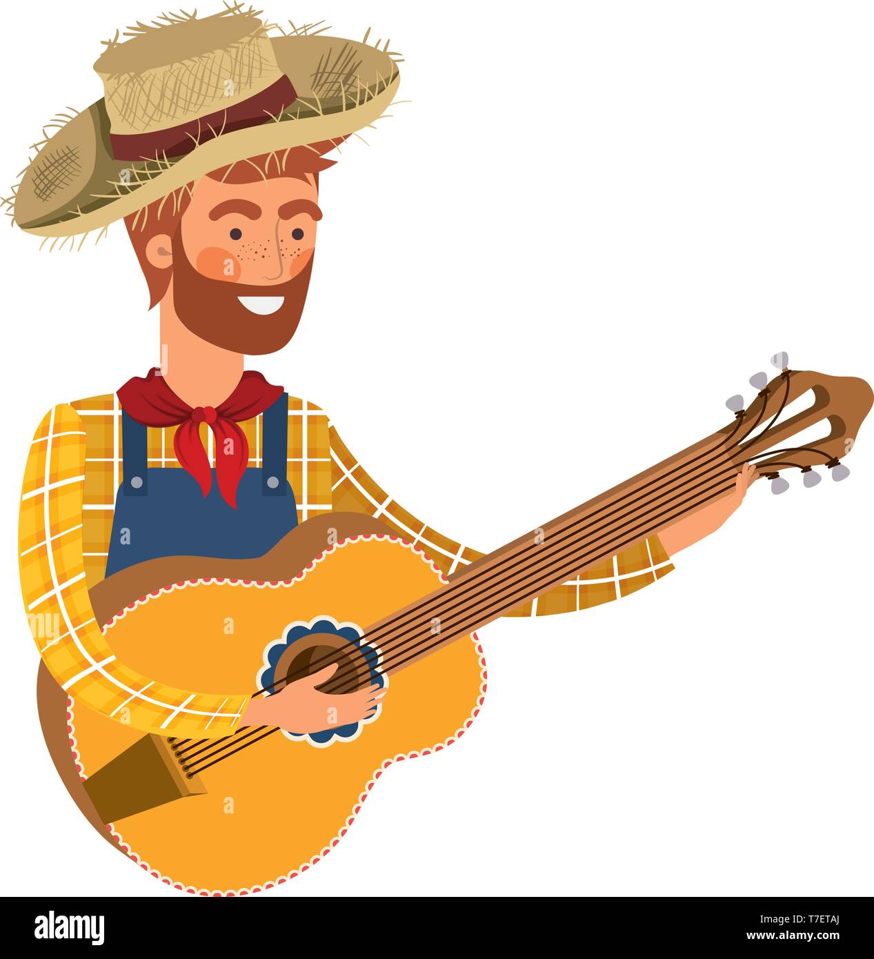 farmer man with musical instrument Stock Vector Image & Art - Alamy