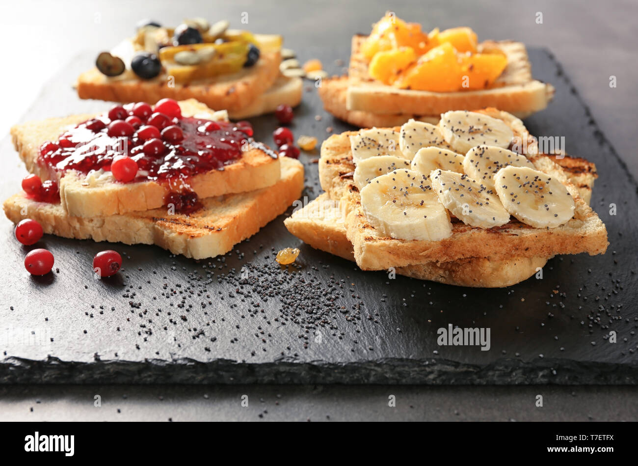 Tasty sweet toasts fruits hi-res stock photography and images - Alamy
