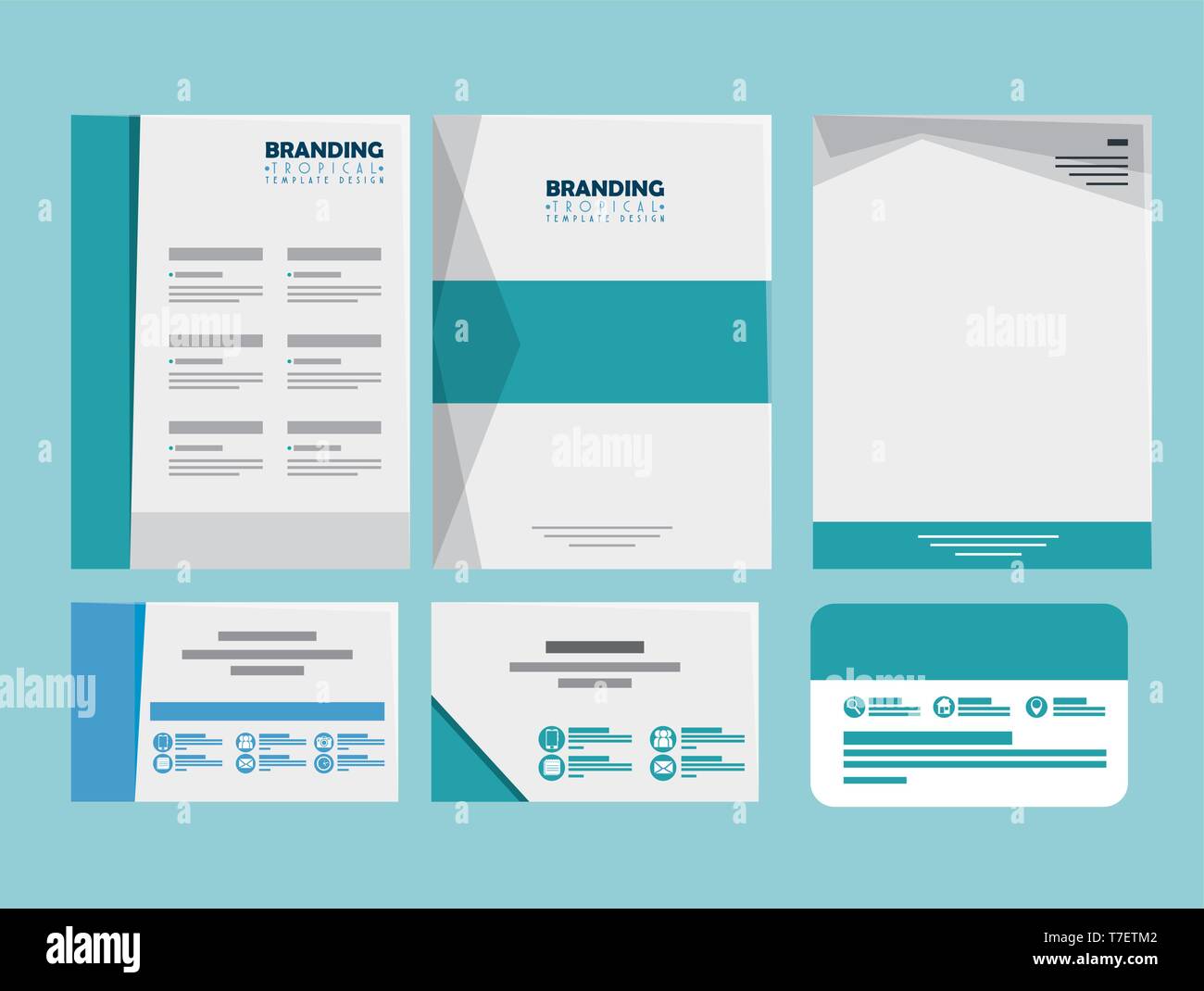 set of business papers documents and card style Stock Vector Image ...