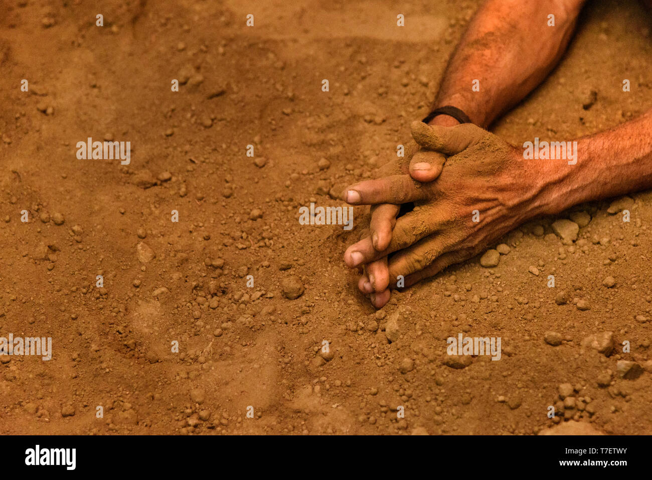 Hands of Kushti wrestlers on daily trainining in akhara. Kushti or ...