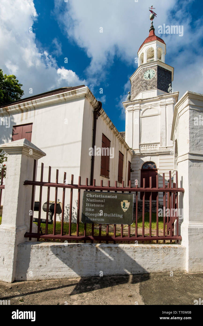 Historic Steeple Building downtown Christiansted, St. Croix, US Virgin ...