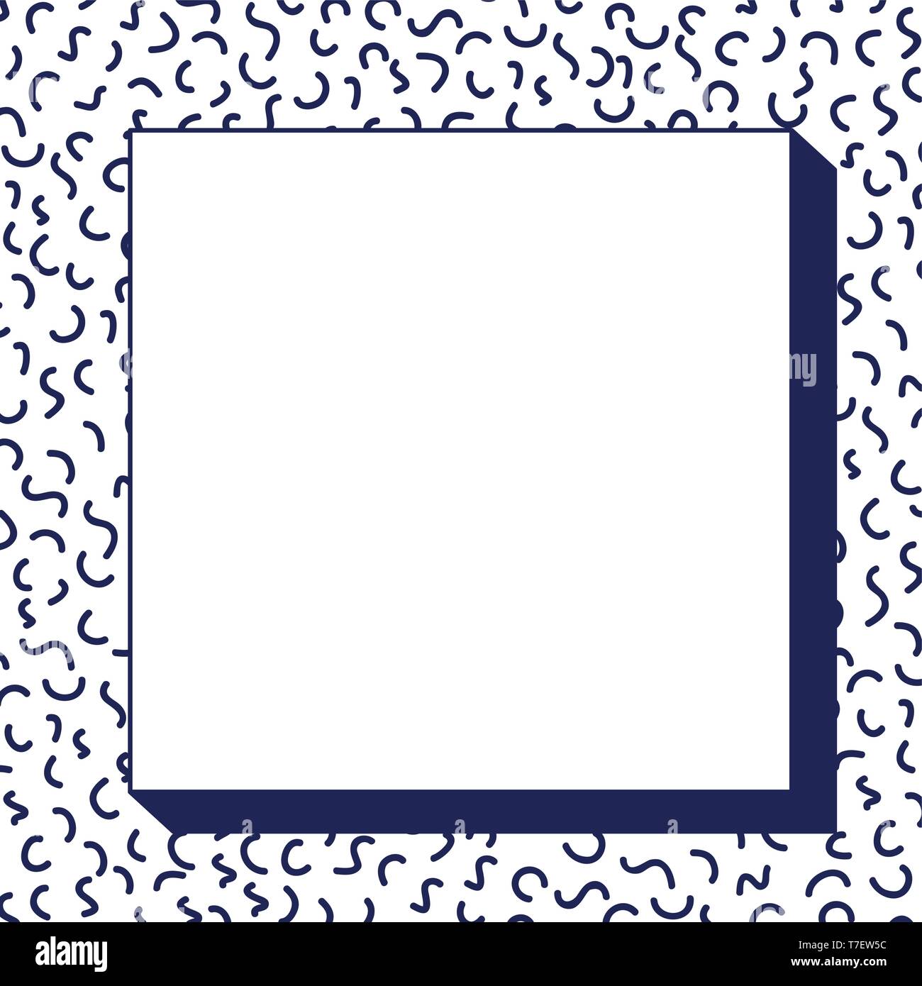 monochrome frame with pattern background ninetys style Stock Vector ...