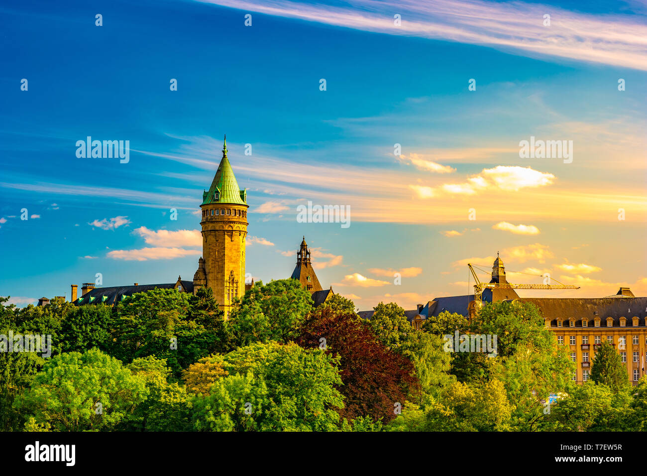 View of Spuerkees, State savings Bank and Musee de la banque in ...